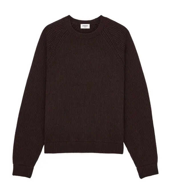 Saint Laurent Cashmere Ribbed Crew-neck Sweater