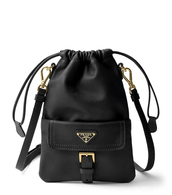 Prada Nappa Leather Drawstring Pouch