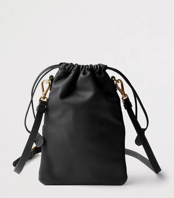 Prada Nappa Leather Drawstring Pouch