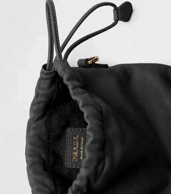 Prada Nappa Leather Drawstring Pouch