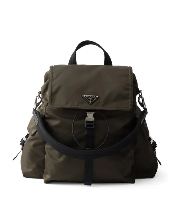 Prada Re-nylon And Leather Explore Backpack