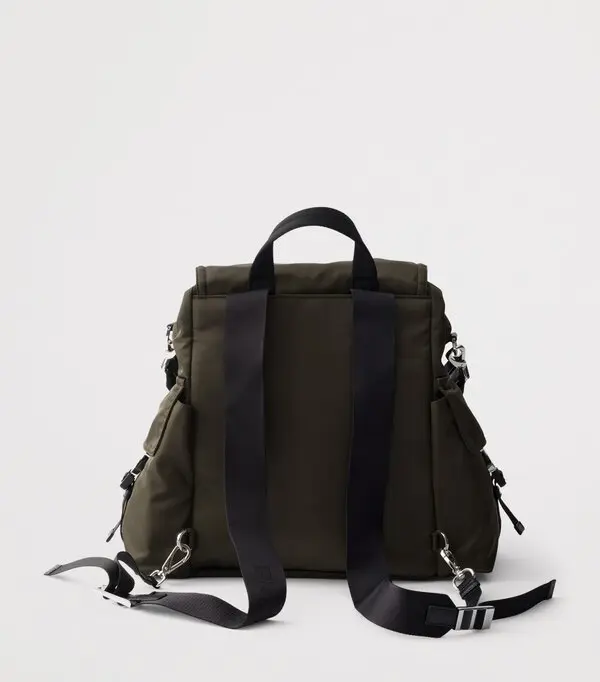 Prada Re-nylon And Leather Explore Backpack