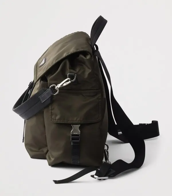 Prada Re-nylon And Leather Explore Backpack