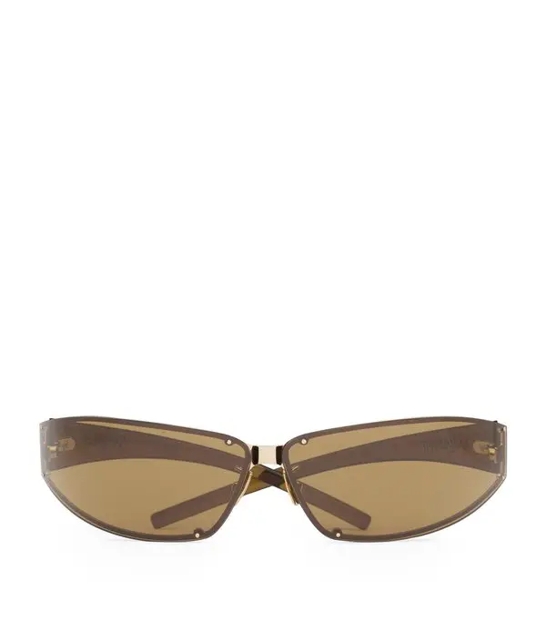 Saint Laurent Sl 963 Wraparound Sunglasses - Metallic