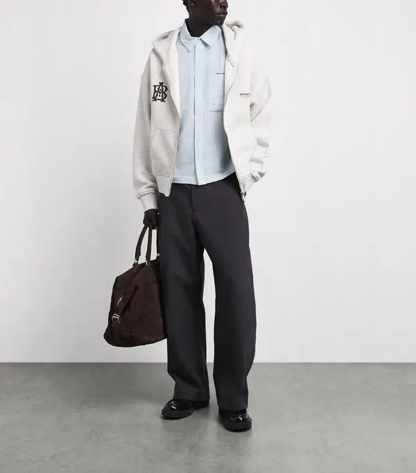 ABOUT:BLANK Seersucker Embroidered Shirt
