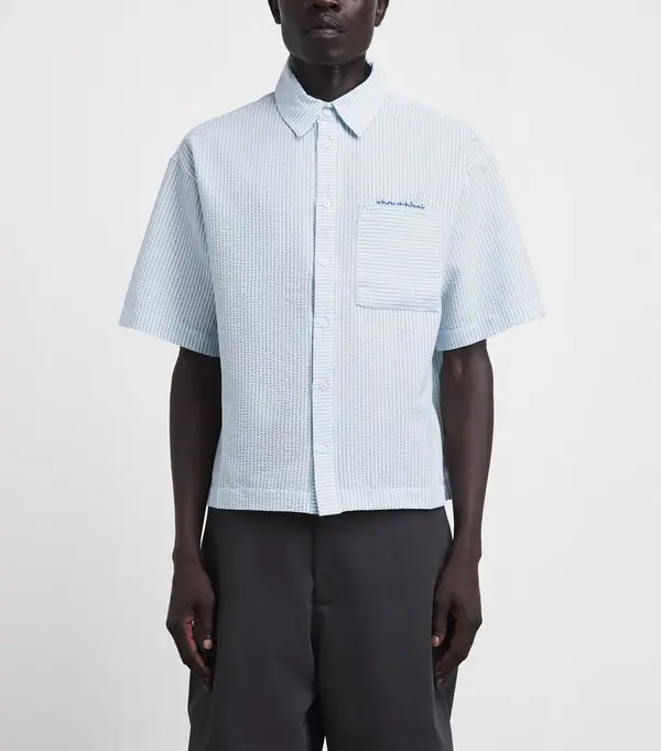 ABOUT:BLANK Seersucker Embroidered Shirt