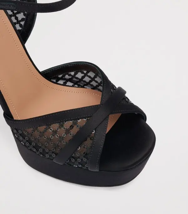 MALONE SOULIERS Sequin Mesh Sylvie Platform Sandals 125
