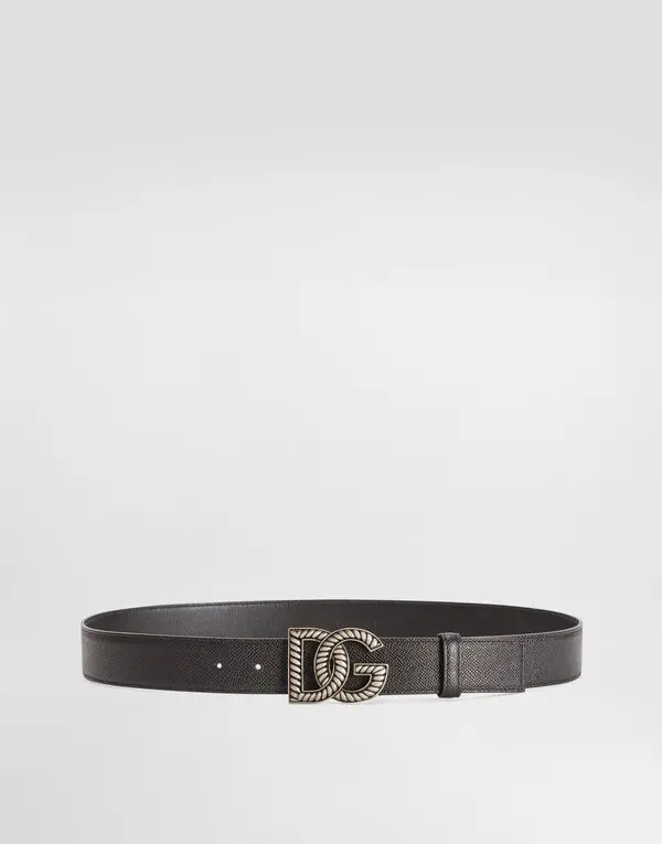 Dolce & Gabbana Alpine Calfskin Belt Belts - Black