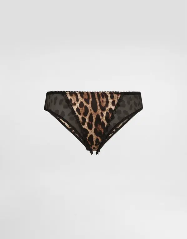 Dolce & Gabbana Leo- Satin Briefs Underwear Animal - Print
