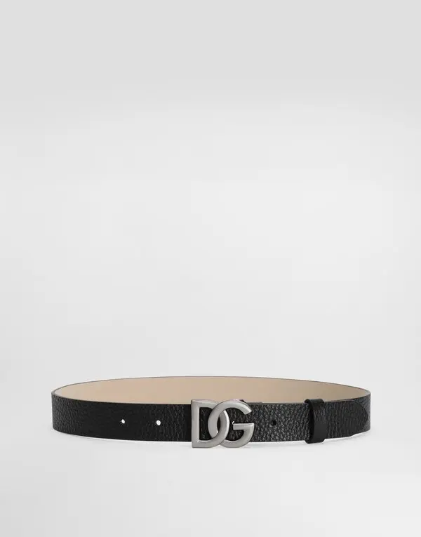 Dolce & Gabbana Calfskin Logo Belt Accessories - Black