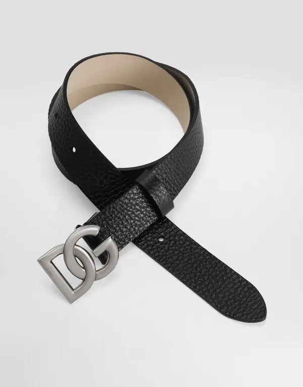 Dolce & Gabbana Calfskin Logo Belt Accessories - Black