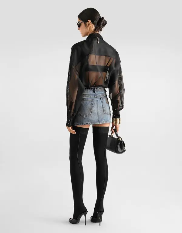 Dolce & Gabbana Denim Miniskirt With Embroidery Denim And Jeans Multi-colored