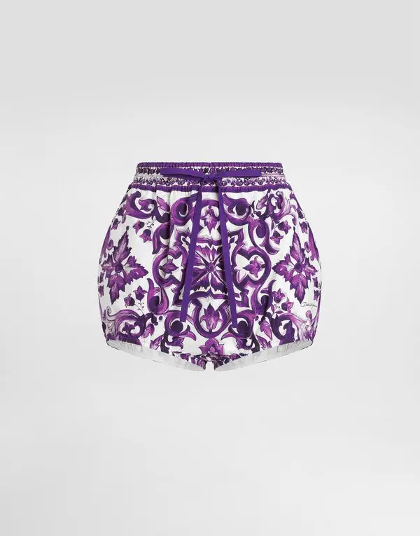 Dolce & Gabbana Majolica-print Poplin Shorts Pants And Shorts - Multicolor