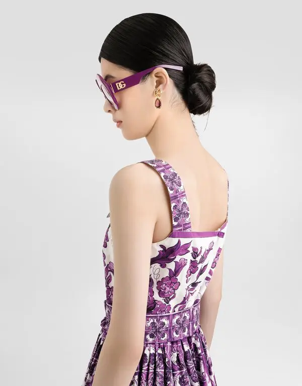 Dolce & Gabbana Majolica Print Poplin Dress