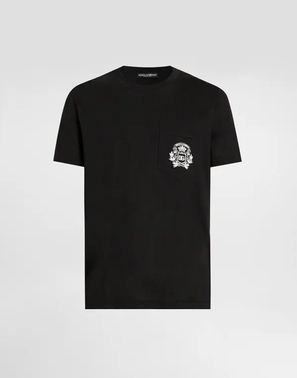 Dolce & Gabbana Cotton T-shirt With Embroidery T-shirts And Polos - Black
