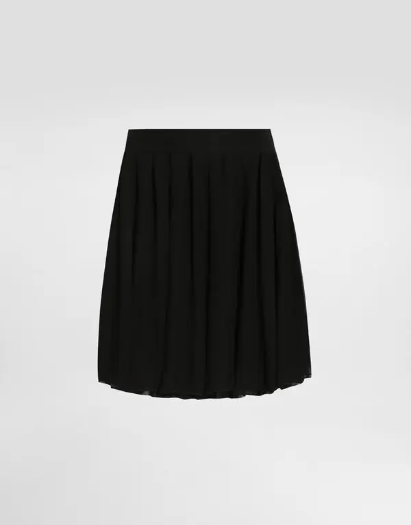 Dolce & Gabbana Pleated Chiffon Skirt Skirts - Black