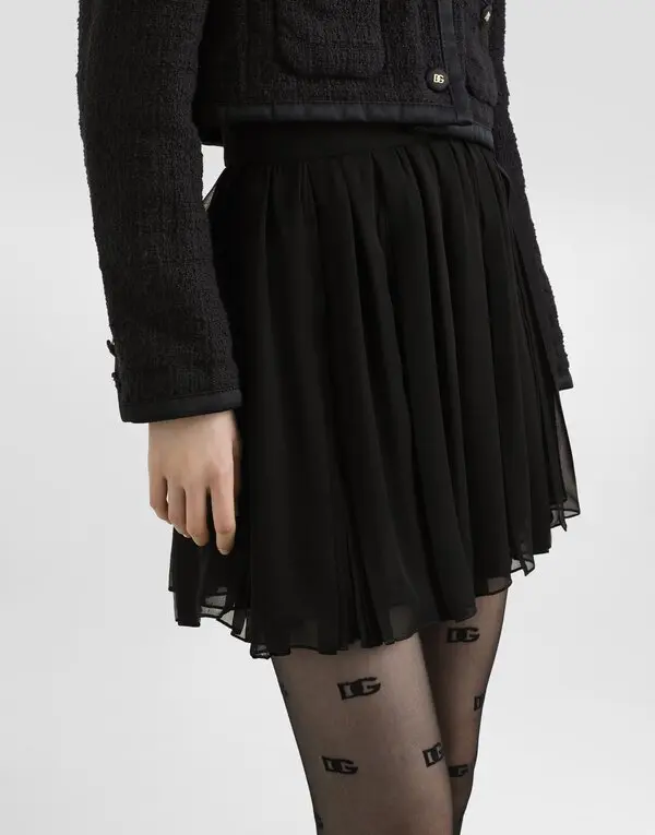 Dolce & Gabbana Pleated Chiffon Skirt Skirts