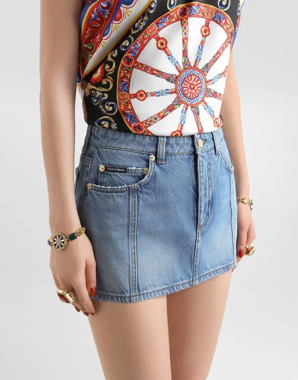 Dolce & Gabbana Denim Miniskirt Denim And Jeans Multi-colored