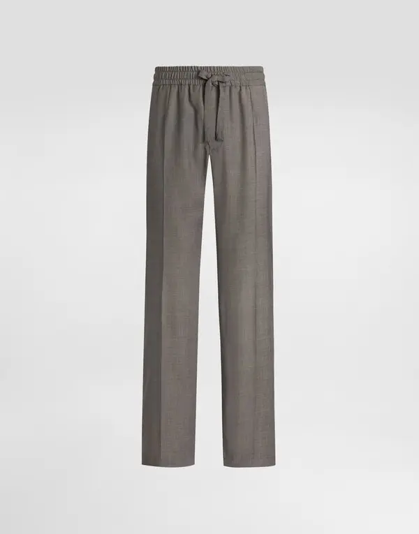 Dolce & Gabbana Bird's Eye Wool Jogging Trousers - Multicolor