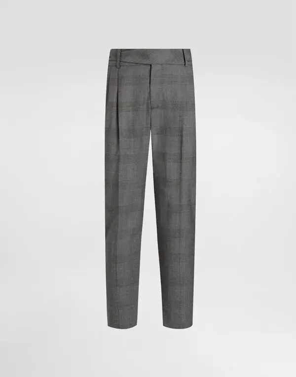 Dolce & Gabbana Glen Plaid Virgin Wool Trousers - Multicolor