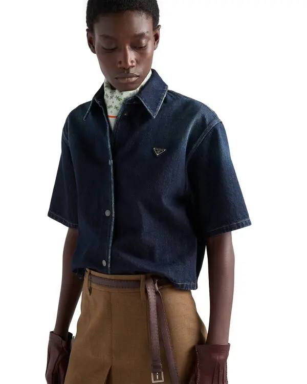 Prada Short-sleeved Denim Shirt