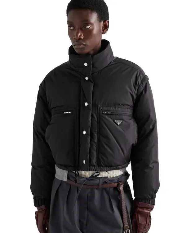 Prada Lightweight Re-nylon Cropped Down Jacket