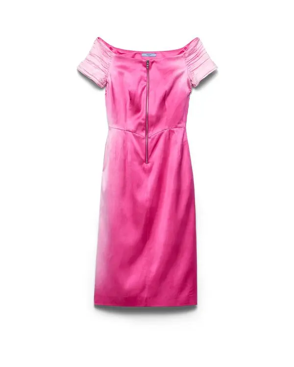 Prada Washed Duchesse Dress - Fuchsia
