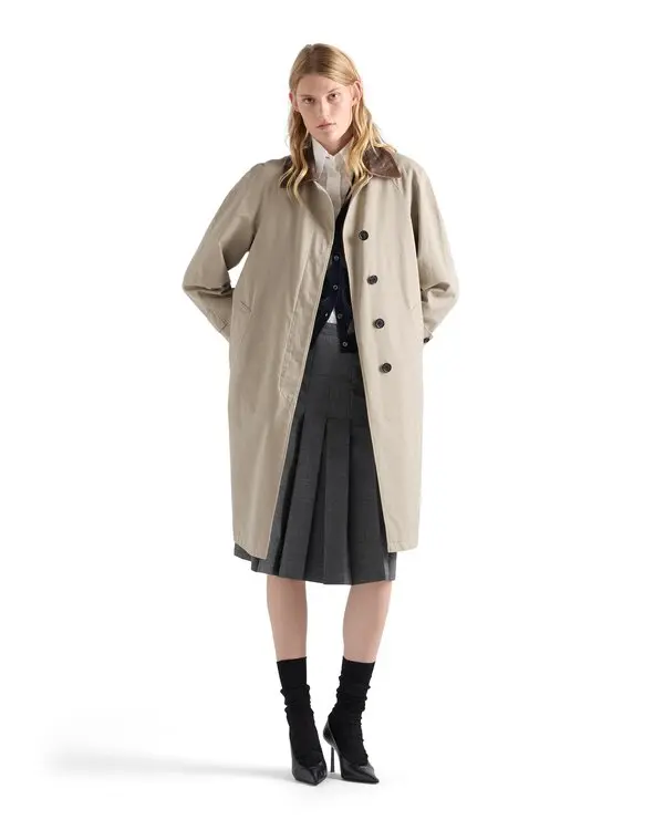 Prada Single-breasted Old Poplin Coat