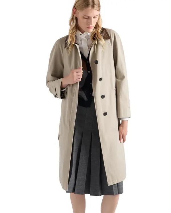 Prada Single-breasted Old Poplin Coat