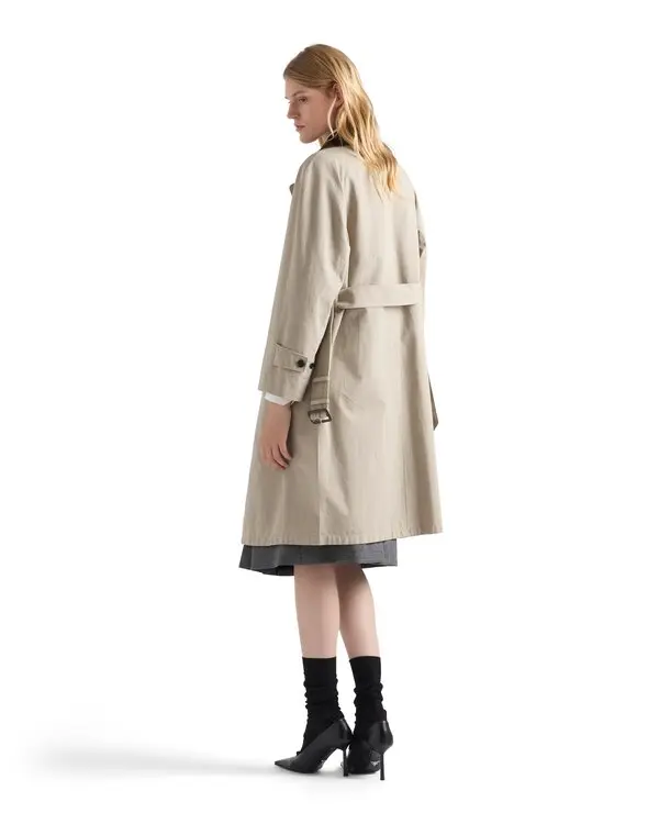 Prada Single-breasted Old Poplin Coat