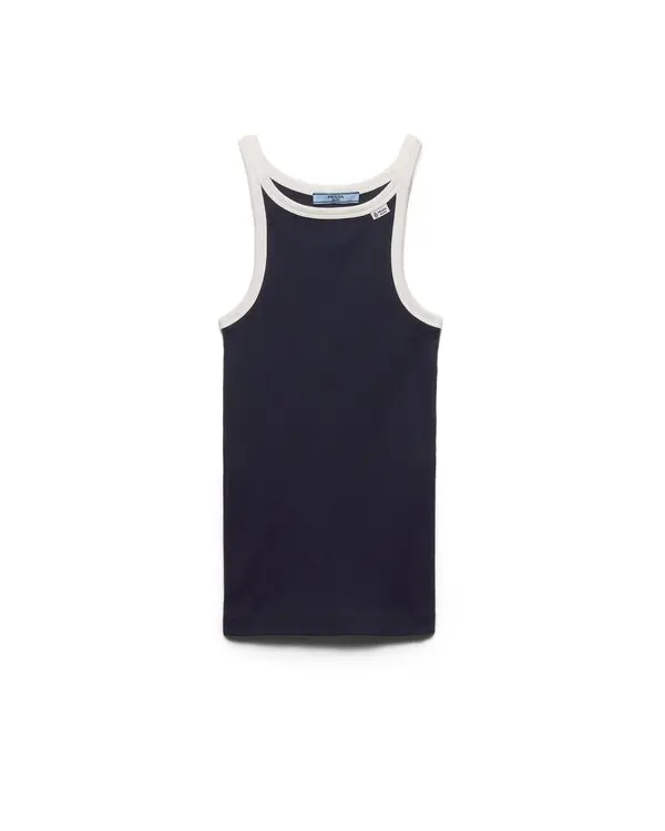 Prada Ribbed Knit Tank Top