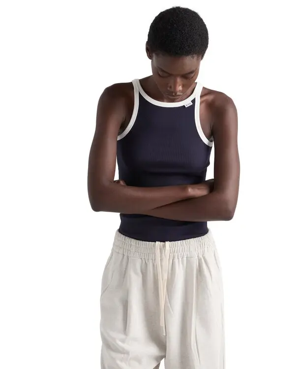 Prada Ribbed Knit Tank Top