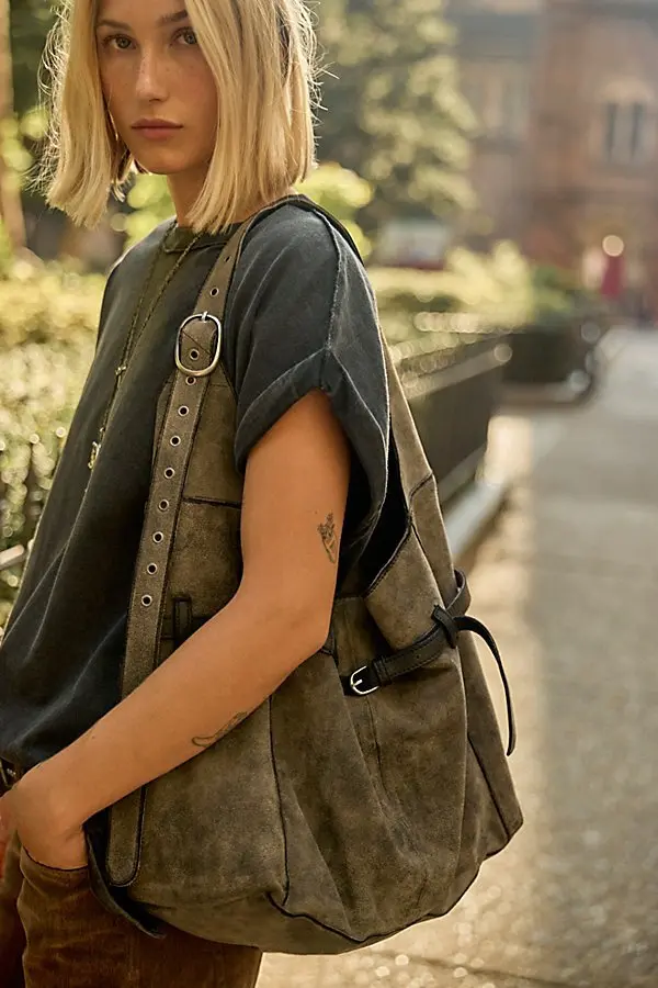 Free People Cult Following Belted Tote Bag At - Black