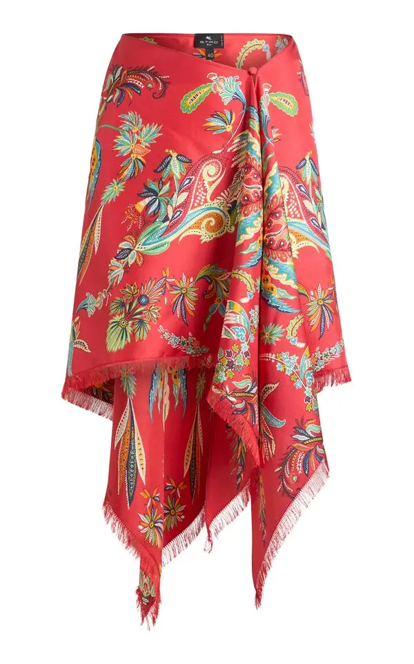 Etro Patterned Jersey Knee-length Skirt - Red
