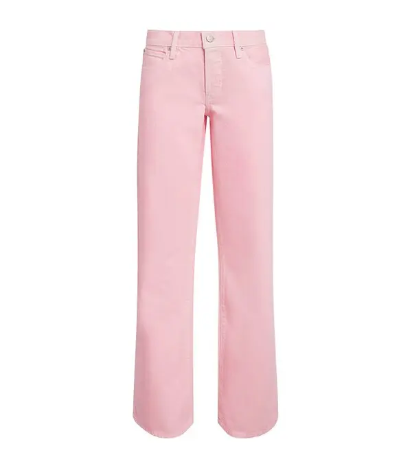 FRAME The Pixie Gray Wide-leg Jeans - Pink