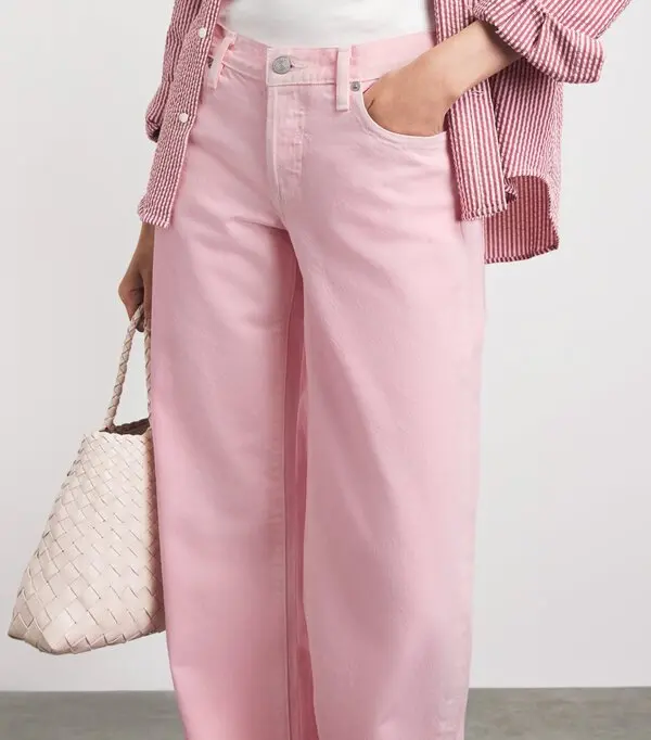 FRAME The Pixie Gray Wide-leg Jeans