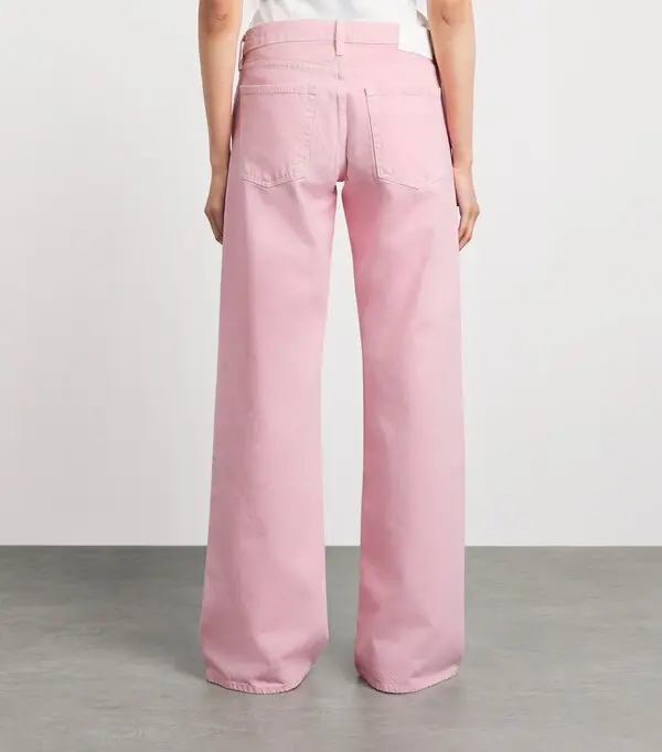 FRAME The Pixie Gray Wide-leg Jeans