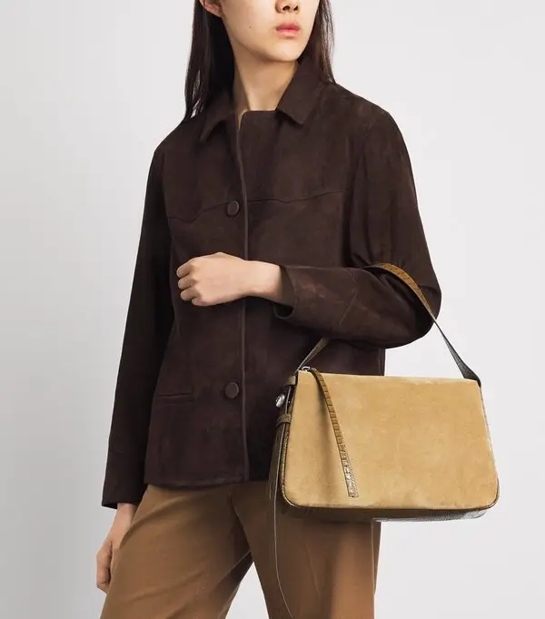 Tory Burch Suede Romy Shoulder Bag