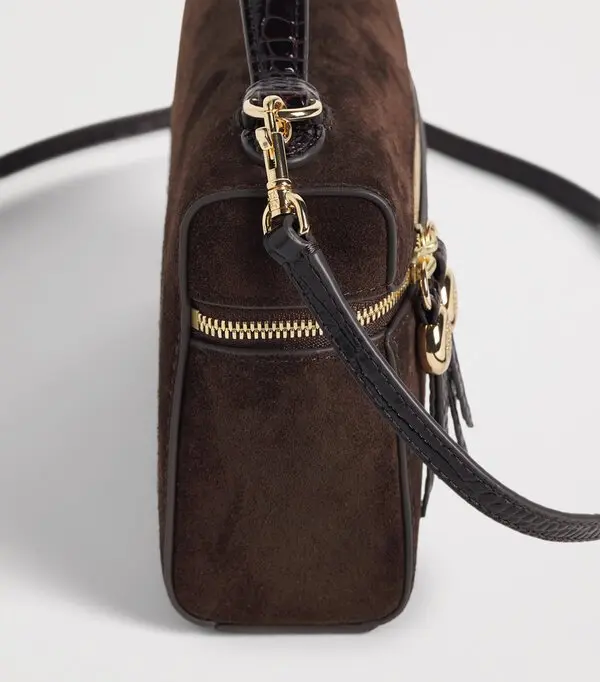 Tory Burch Suede Romy Clutch Bag