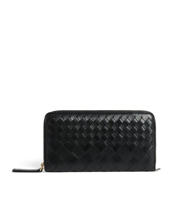 Officine Creative Woven Leather Ziparound Wallet