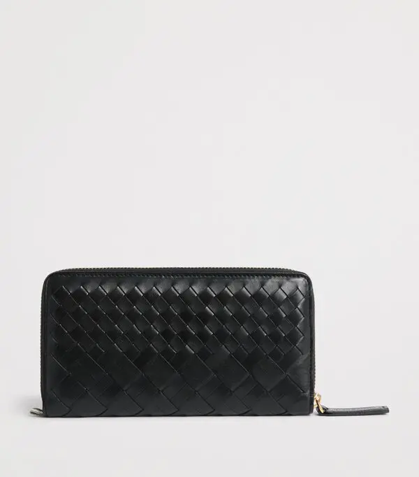 Officine Creative Woven Leather Ziparound Wallet