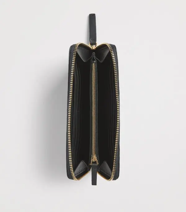 Officine Creative Woven Leather Ziparound Wallet
