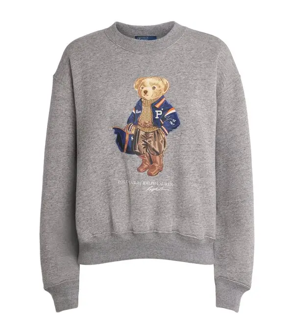 Polo Ralph Lauren Crewneck Sweatshirt With Polo Bear Graphic - Grey