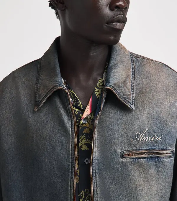 Amiri Lea Bones Denim Jacket - Grey