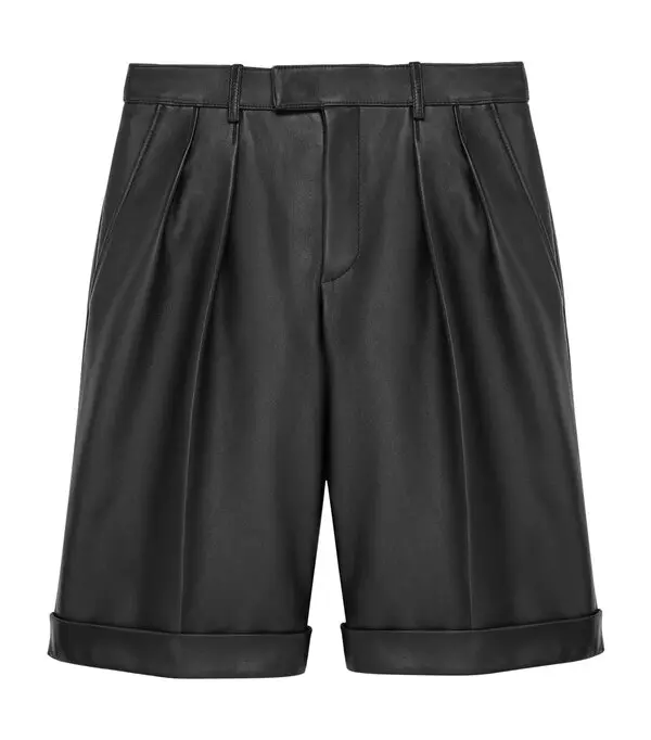 Saint Laurent Leather Tailored Shorts
