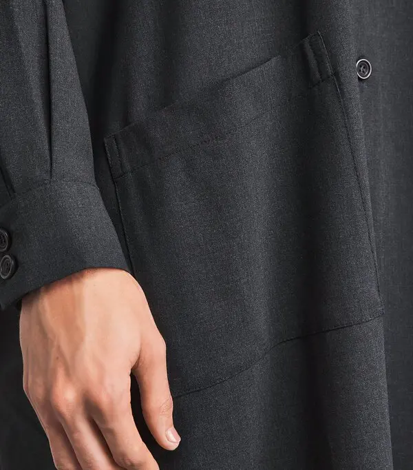 Eskandar Stretch-wool Midi Shirt Dress