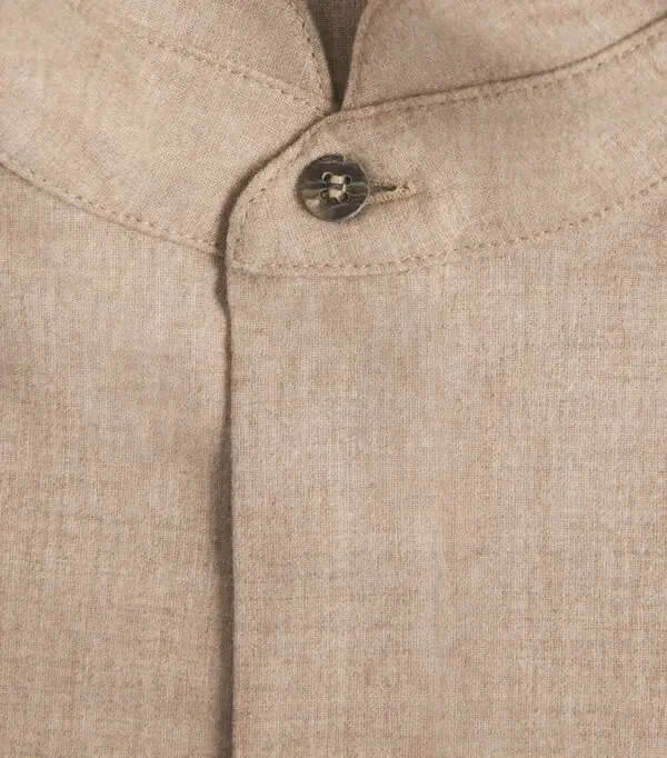 Eskandar Virgin Wool-cashmere Double Stand-collar Shirt
