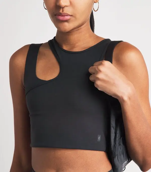 On Studio Asymmetrical Crop Top - Black