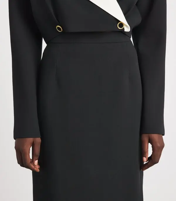 Alessandra Rich Virgin Wool-blend Midi Pencil Skirt