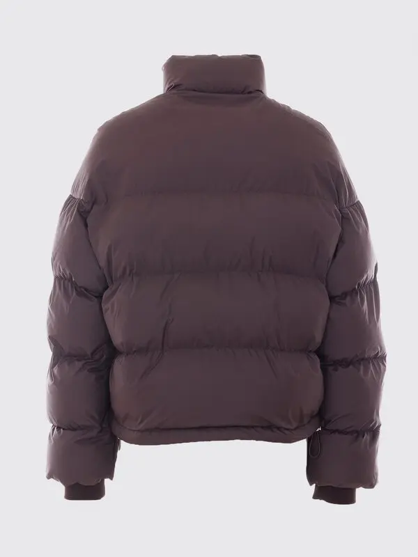 COURREGES Quilted Funnel-neck Short Puffer Jacket In Wool And Polyester Blend